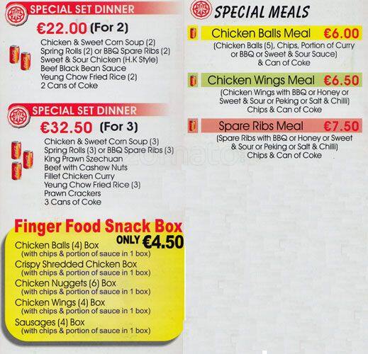 Menu at Starry Kitchen restaurant, Dublin