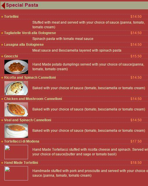Menu at The Golden Boot restaurant, Coquitlam