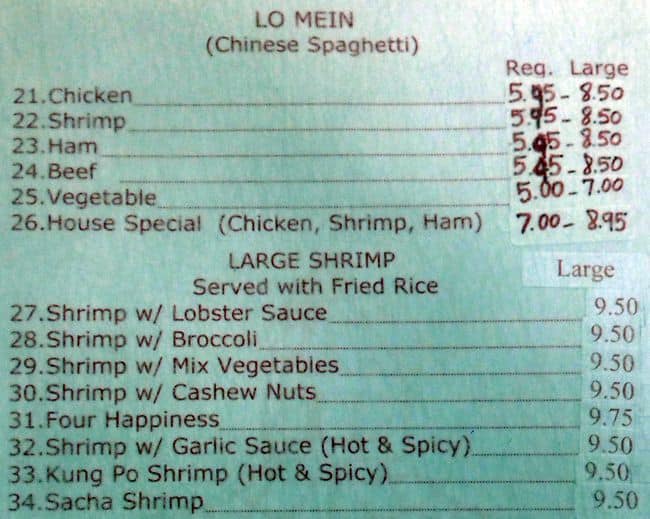 Menu at Sun Sing Express restaurant, Concord, 886 Concord Pkwy N