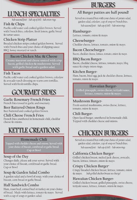 Menu at Kitchen Table Cafe- Salmon Creek, Vancouver, NE 134th St #101