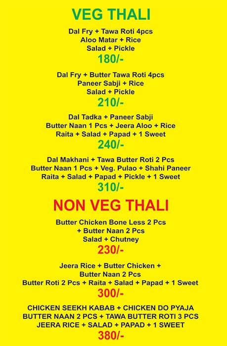 Menu at ADA Restaurant, New Delhi