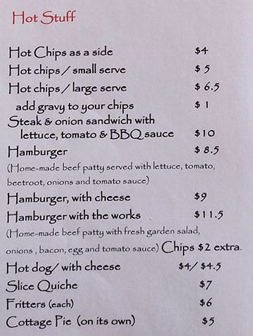 Menu at Chatters Coffee Shop cafe, Chermside