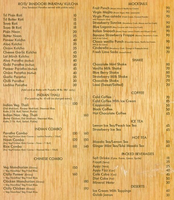 Menu at Falcon Riders Cafe, New Delhi, 295, Ground Floor, Satyaniketan Road