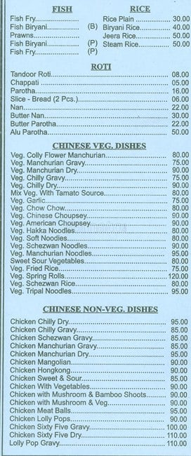 Menu at CAFE GOOD LUCK, Mumbai, Dhanlaxmi CHS.