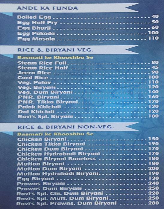 Menu at Ravi's Kitchen, Thane, P-85