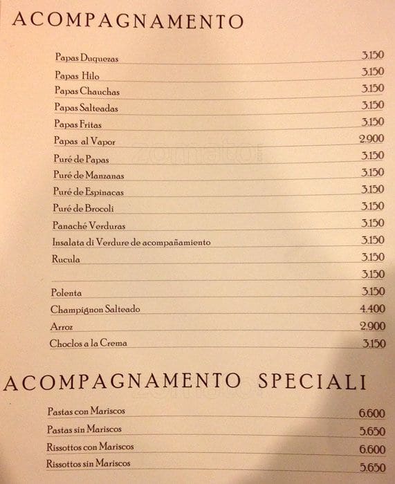 Menu at Le Due Torri restaurant, Santiago, San Antonio 258