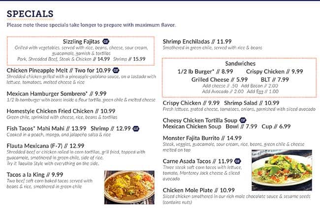 Menu at Moose Hill Cantina pub & bar, Lakewood, W Colfax Ave