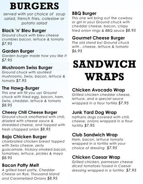 Menu at Boss Hawgs Bar 'N' Grill, Portland
