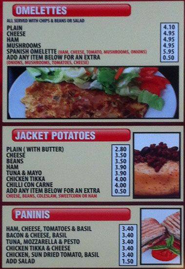 Menu at Eden Cafe, Beckenham, 440 Upper Elmers End Rd