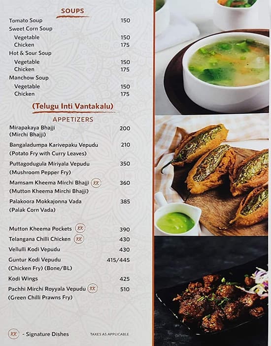 Menu of Krishnas Kitchen, Madhapur, Hyderabad