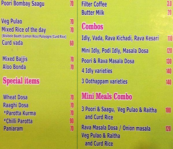 Menu at Idly House, Bengaluru, Counter 8