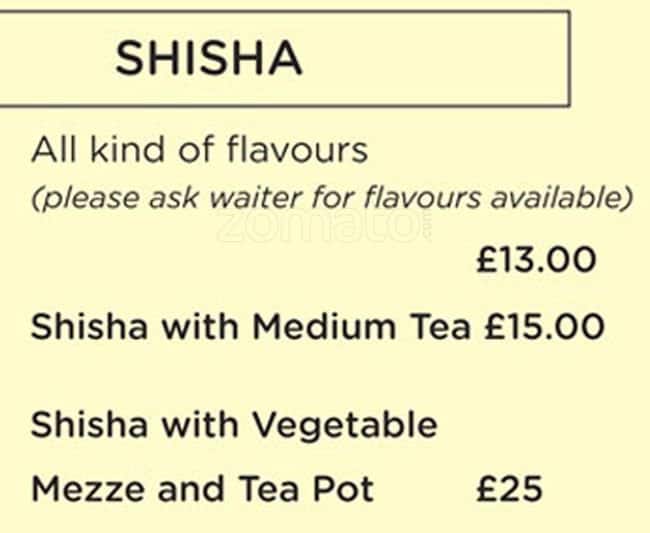 Menu at Tagine Restaurant, London, 3 Fernlea Rd