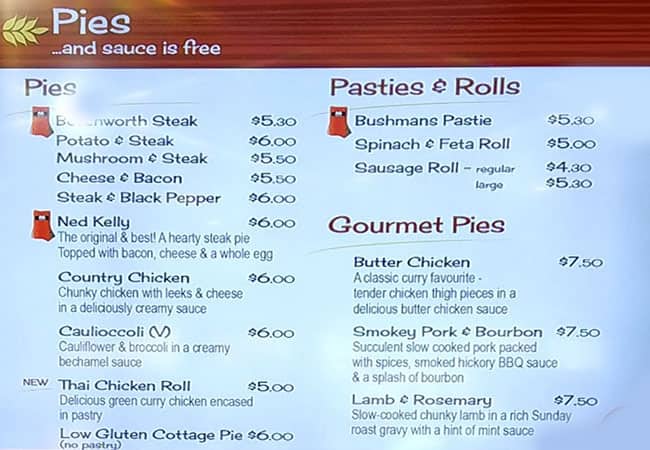 Menu at Beechworth Bakery Healesville, Healesville