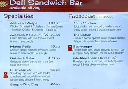 Menu at Beechworth Bakery Healesville, Healesville