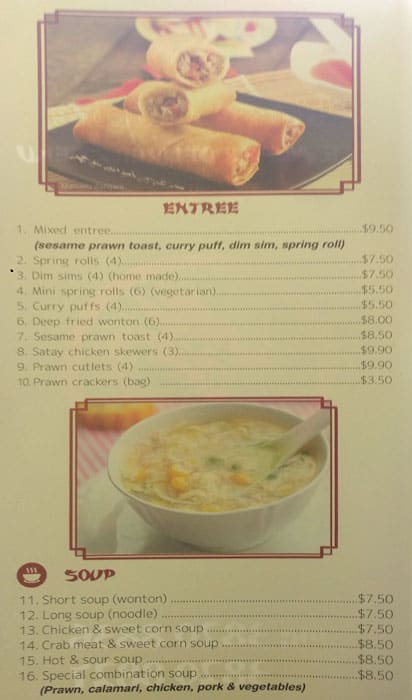 Menu at Yahoo Seafood Restaurant, Victoria Point
