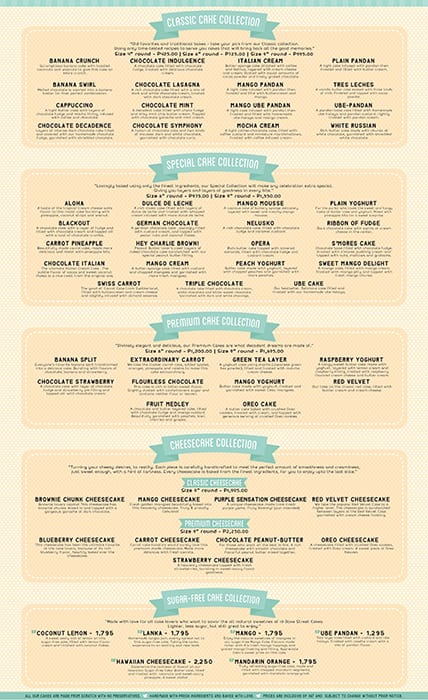 Menu at 10 Dove Street cafe, Cebu City, 10 Dove Street