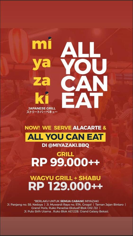 Menu at Miyazaki Japanese BBQ, Tangerang, Taman Jajan CBD