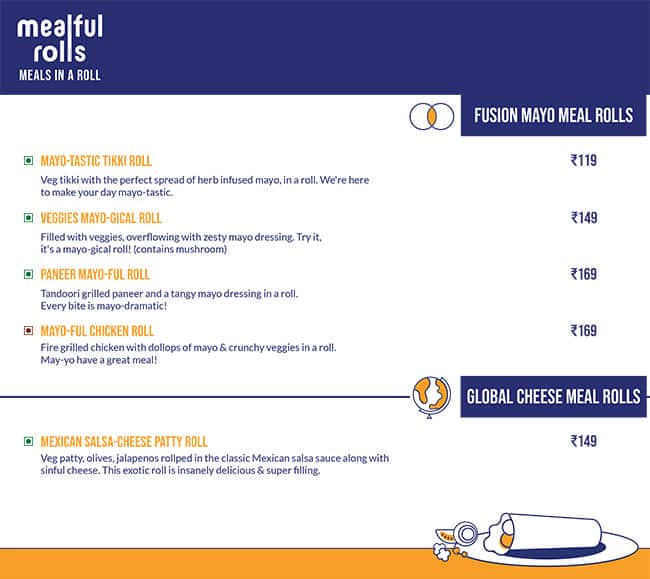 Menu at Mealful Rolls - India's Biggest Rolls, Thane