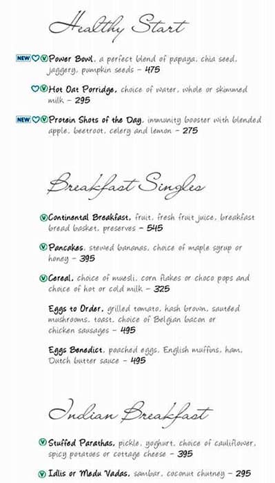 Menu of White Barn- Waterstones Club, Marol, Mumbai