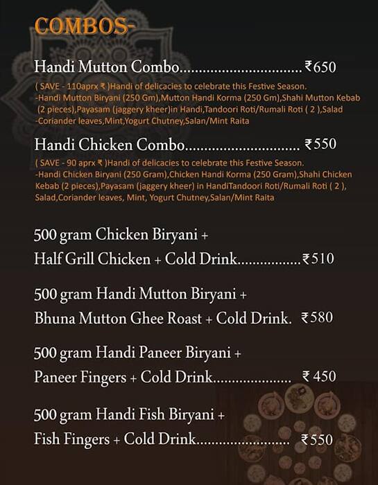 Menu of Agra Biryani Hotspot, Tajganj, Agra