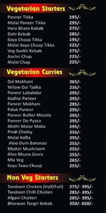 Menu of The Dhaba Junction, Sector 72, Noida