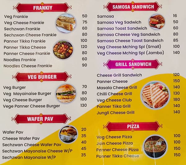 Menu of RV Food Corner, Lower Parel, Mumbai