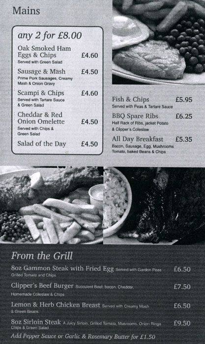 Menu at The Clipper pub & bar, Dartford, 78 High St