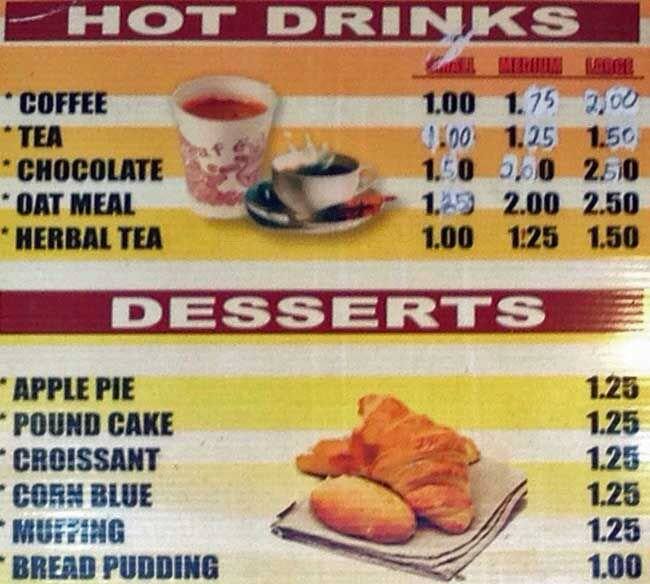 Menu at La Isla Cafe, New York City, 212 Delancey St