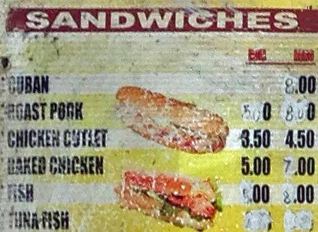 Menu at La Isla Cafe, New York City, 212 Delancey St