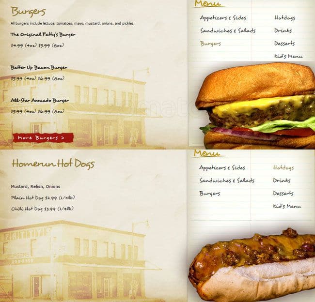 Menu at Mark's Outing restaurant, San Antonio