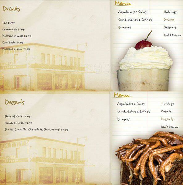 Menu at Mark's Outing restaurant, San Antonio