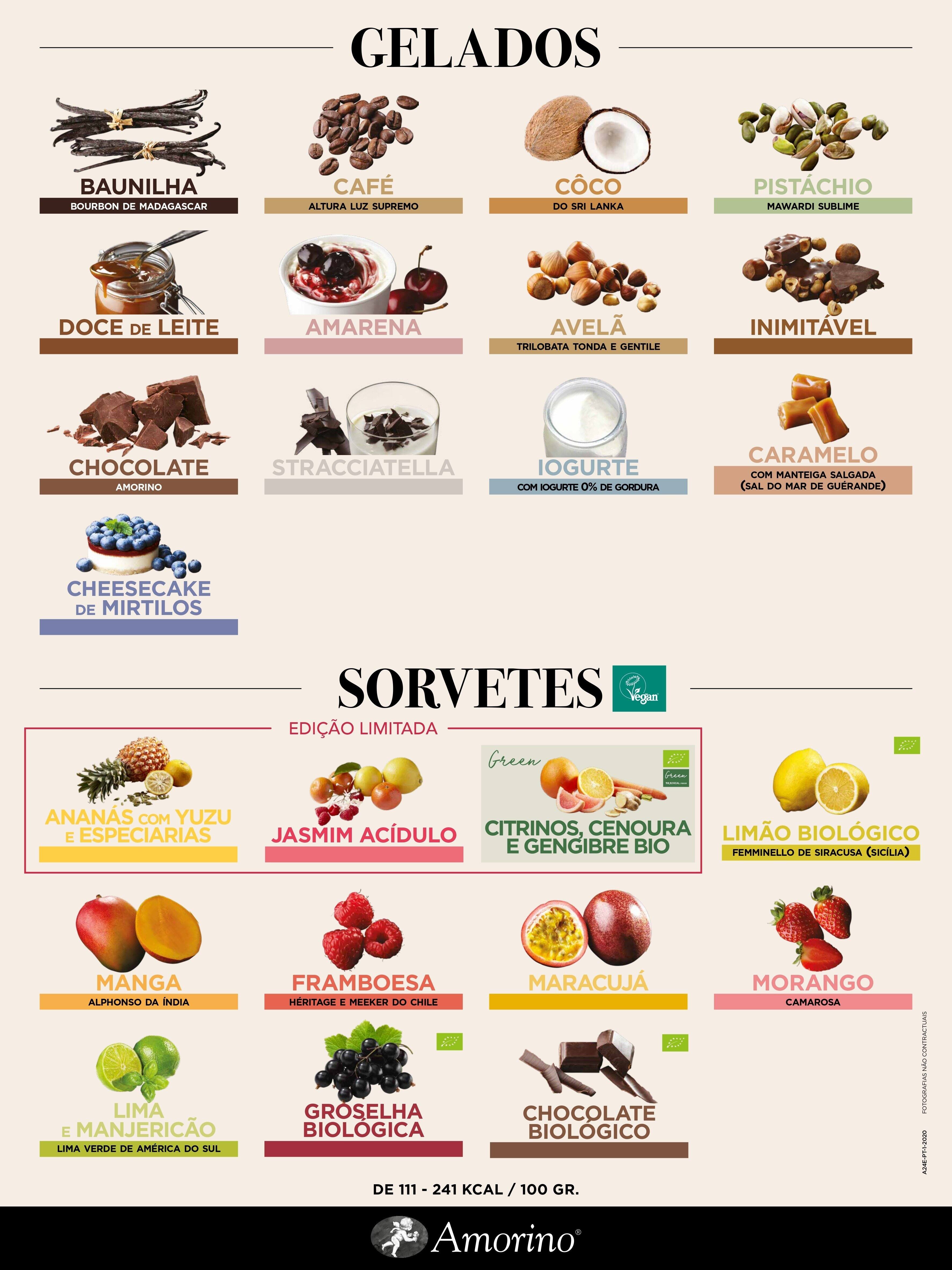 Menu em Amorino Gelato - Porto Carmelitas restaurante, Porto