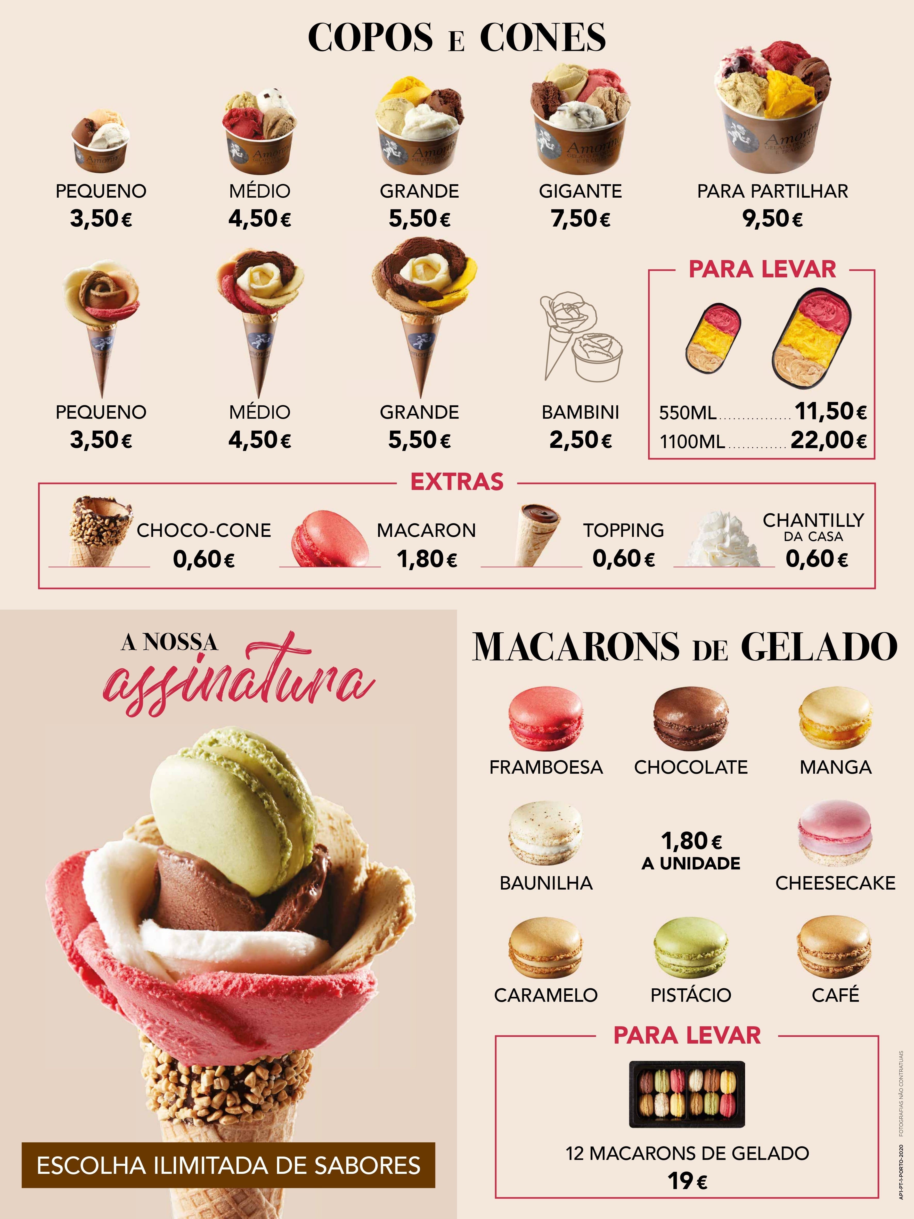 Menu em Amorino Gelato - Porto Carmelitas restaurante, Porto