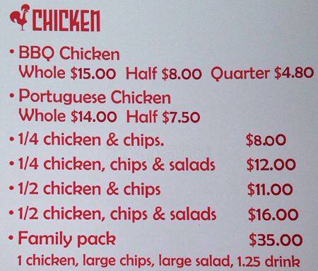 Menu at Galo De Barcelos, Allawah