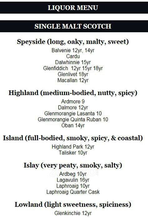 Menu at The British Lion Pub, Frisco