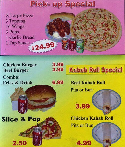 Menu at Pizza Time & Restaurant, Toronto