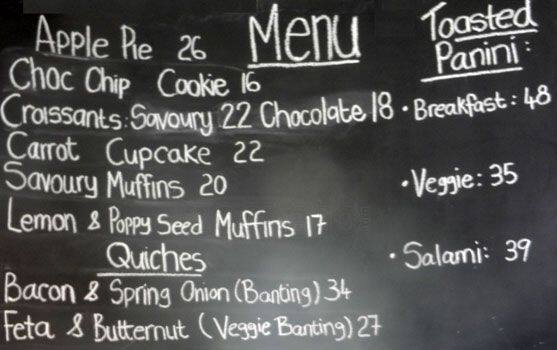 Menu at The Provost Café cafe, Grahamstown