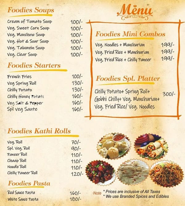 Menu of Foodies, Raj Nagar, Ghaziabad