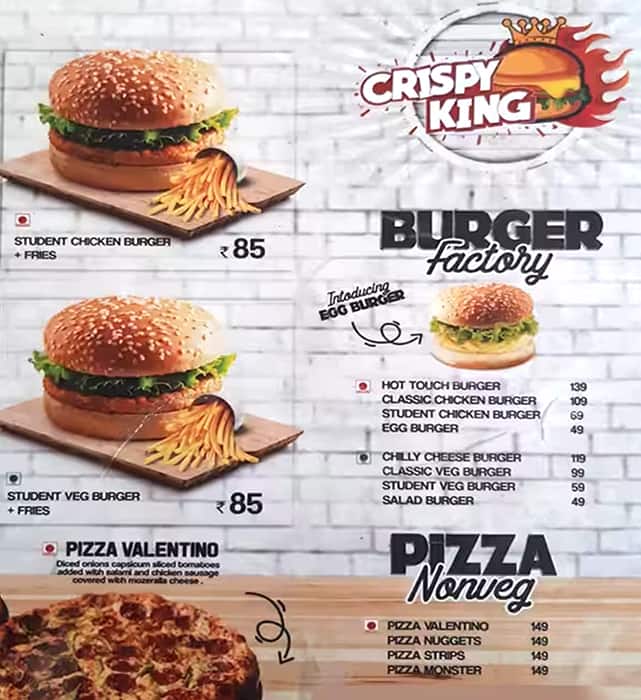 Menu of Crispy King, Kottukuppam, Puducherry