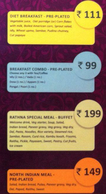 Menu at Rathna Restaurant, India, grand view