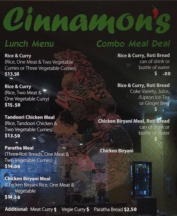 Menu at Cinnamon's Sri Lankan Cuisine restaurant, Melbourne, 1/530 ...