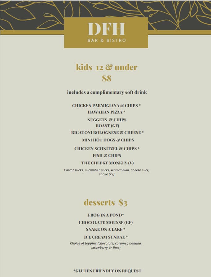 Menu at Drouin Family Hotel pub & bar, Drouin