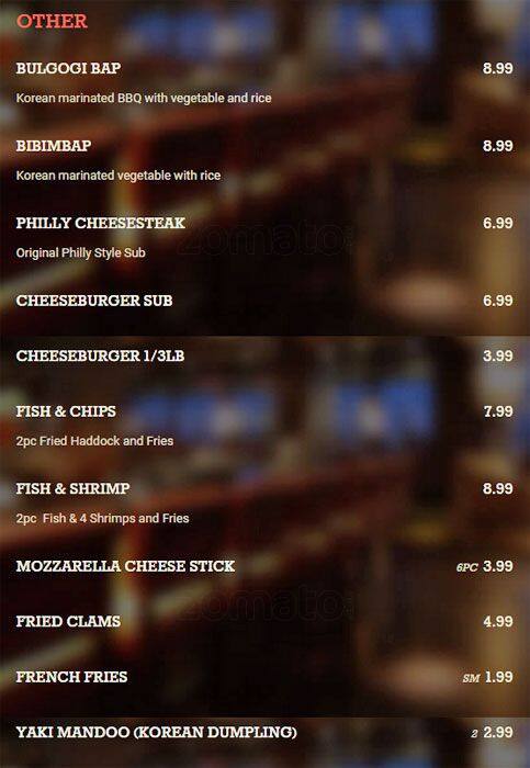 Menu at KoChix Chicken restaurant, Washington, 400 Florida Ave NW