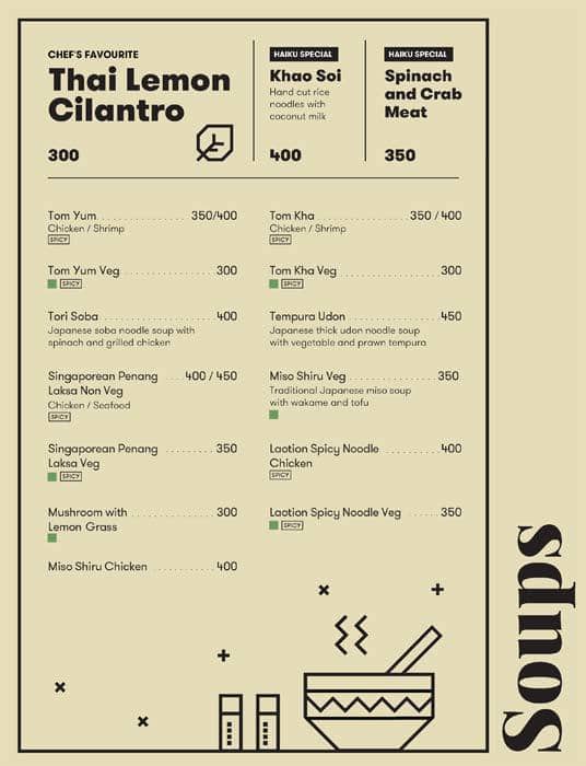 Haiku Menu, Menu for Haiku, Banjara Hills, Hyderabad - Zomato