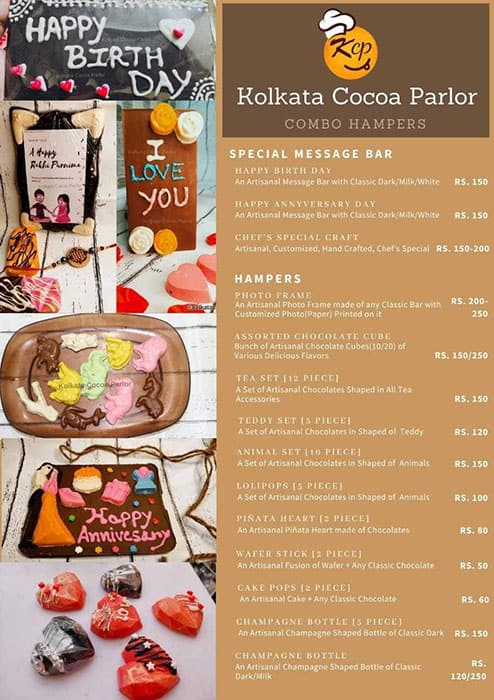 Menu at Kolkata Cocoa Parlor, Kolkata, 61A