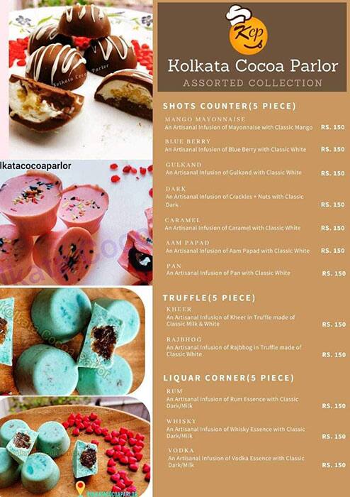 Menu at Kolkata Cocoa Parlor, Kolkata, 61A