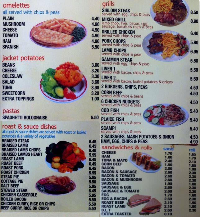 Menu at Astro Star Cafe, London