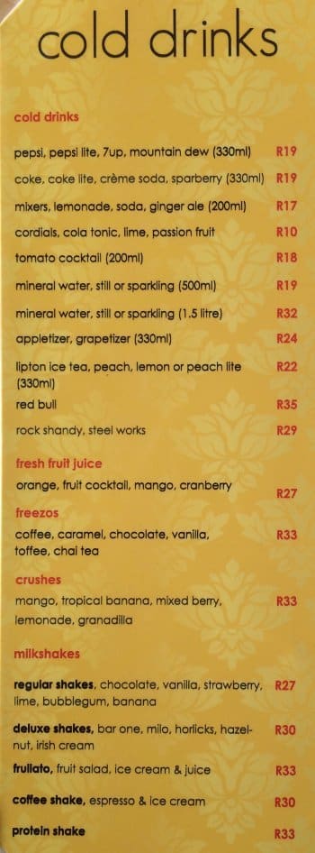 Menu at Lago Puccini Cafe & Lounge, Boksburg