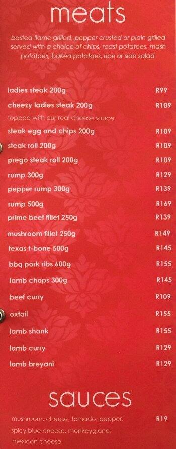 Menu at Lago Puccini Cafe & Lounge, Boksburg