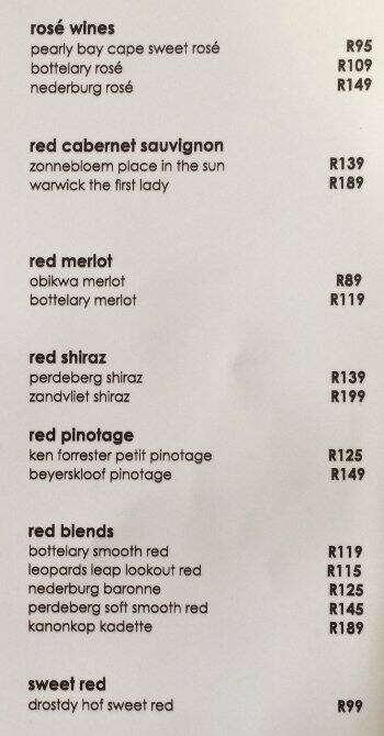 Menu at Lago Puccini Cafe & Lounge, Boksburg